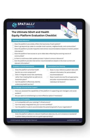 Health Equity/SDOH Platform Checklist